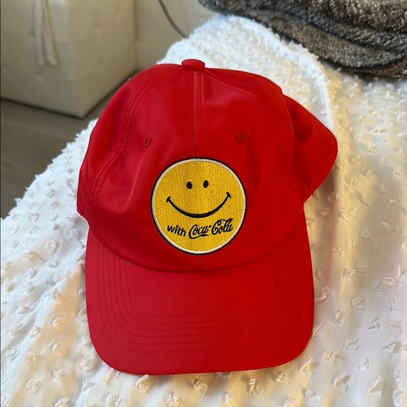 Stoney Clover Lane | Accessories | Nwot Stoney Clover Lane Red Cocacola Smiley Face Cap | Poshmark